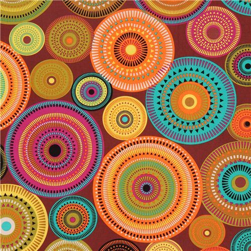 brauner Muster Kreise Stoff Nordlicht Michael Miller USA - Punkte ...